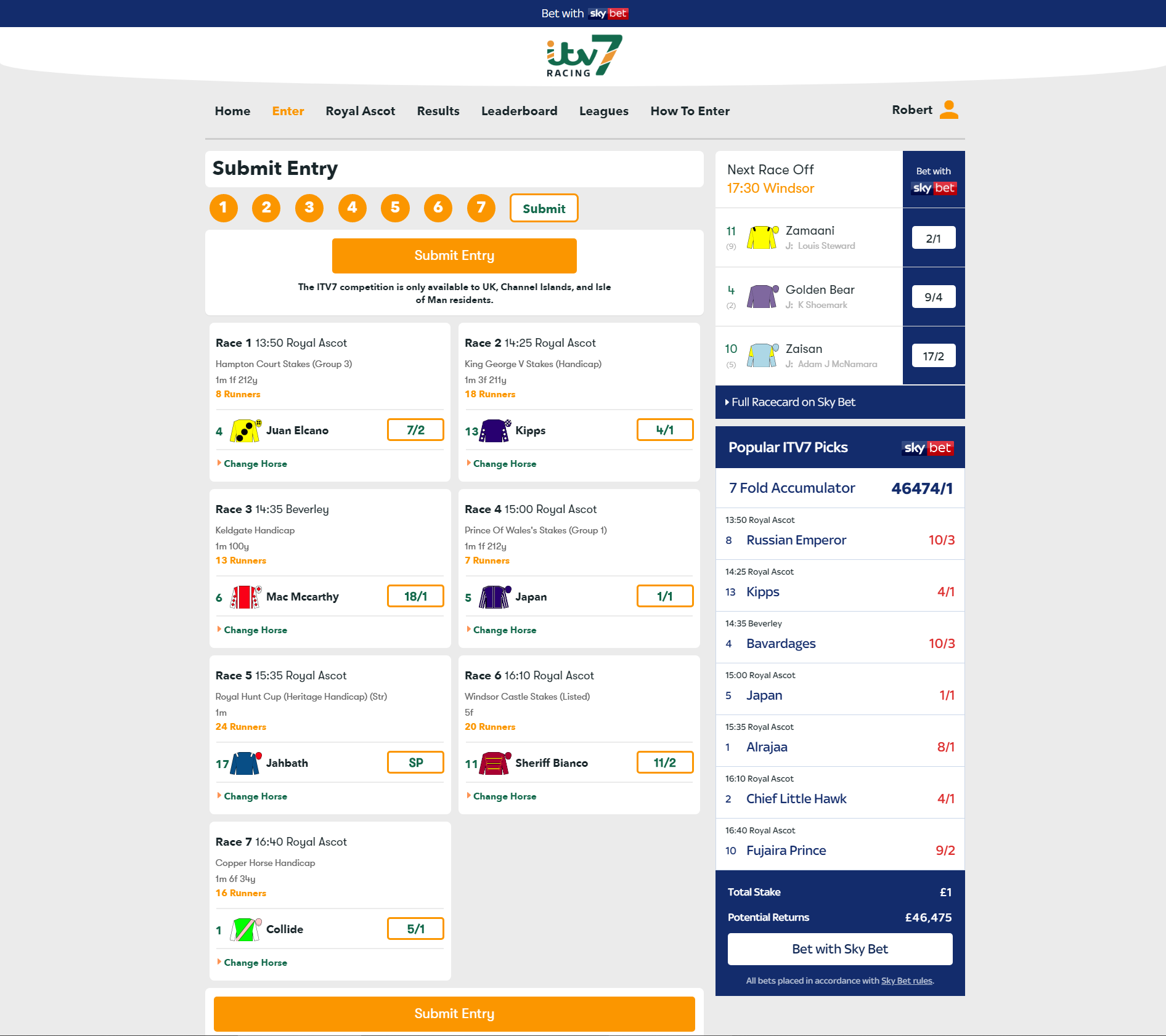 How To Play ITV7 > Free Horse Racing Competition